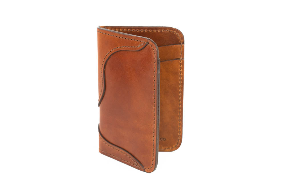 Western Style Brown Leather Bifold Wallet | Vertical Billfold– Stock ...